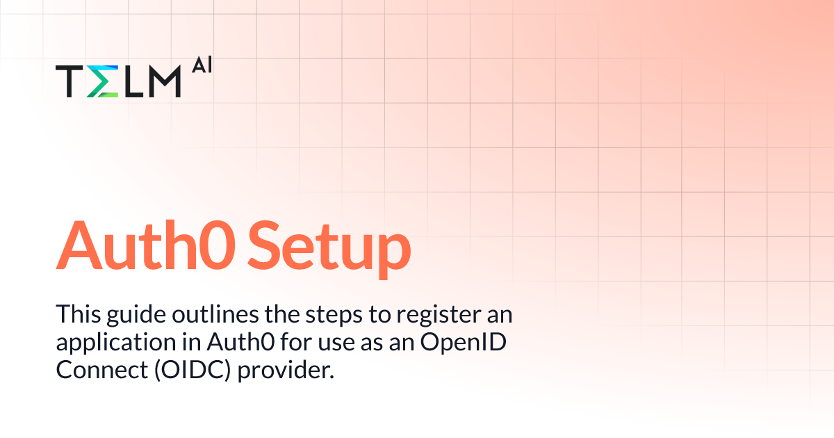 Auth0 Setup | Telmai